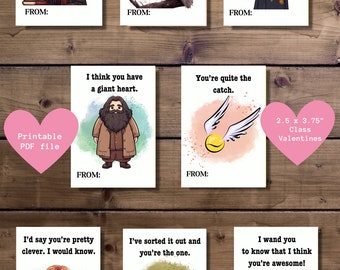 Wizard Class Valentine's Day Cards, Magical Valentine's Day, Printable ...