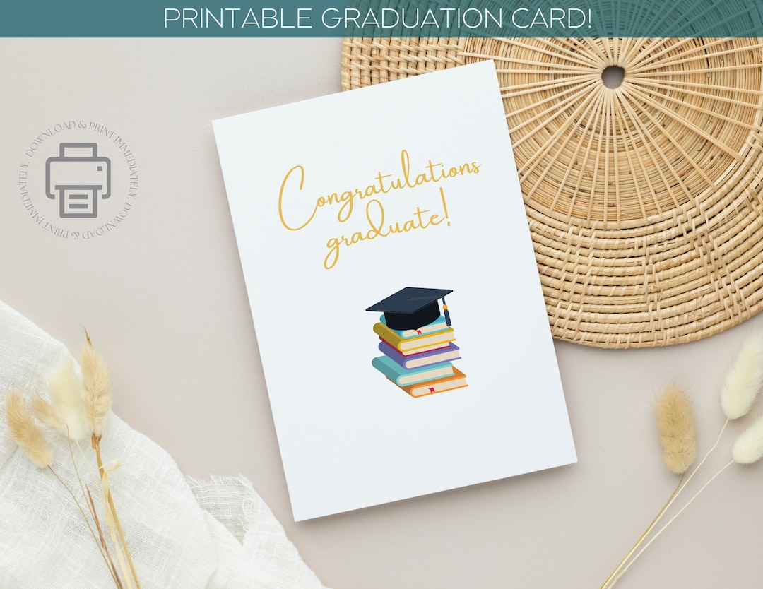 Graduation Card, Printable 5x7 Card - Etsy