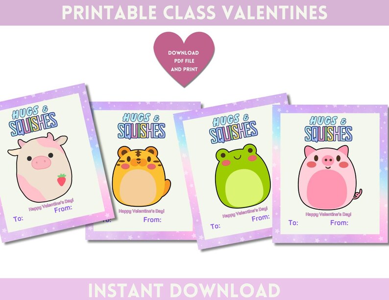 Squishmallow Valentine's Cards - Etsy
