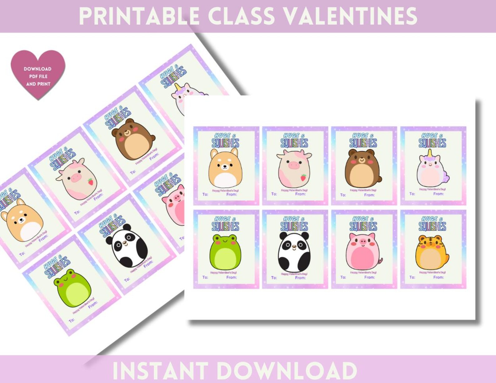 Squishmallow Valentine's Cards - Etsy