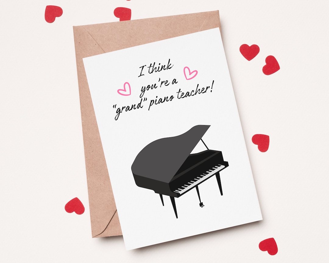 Piano Teacher Card, Thank You Card - Etsy