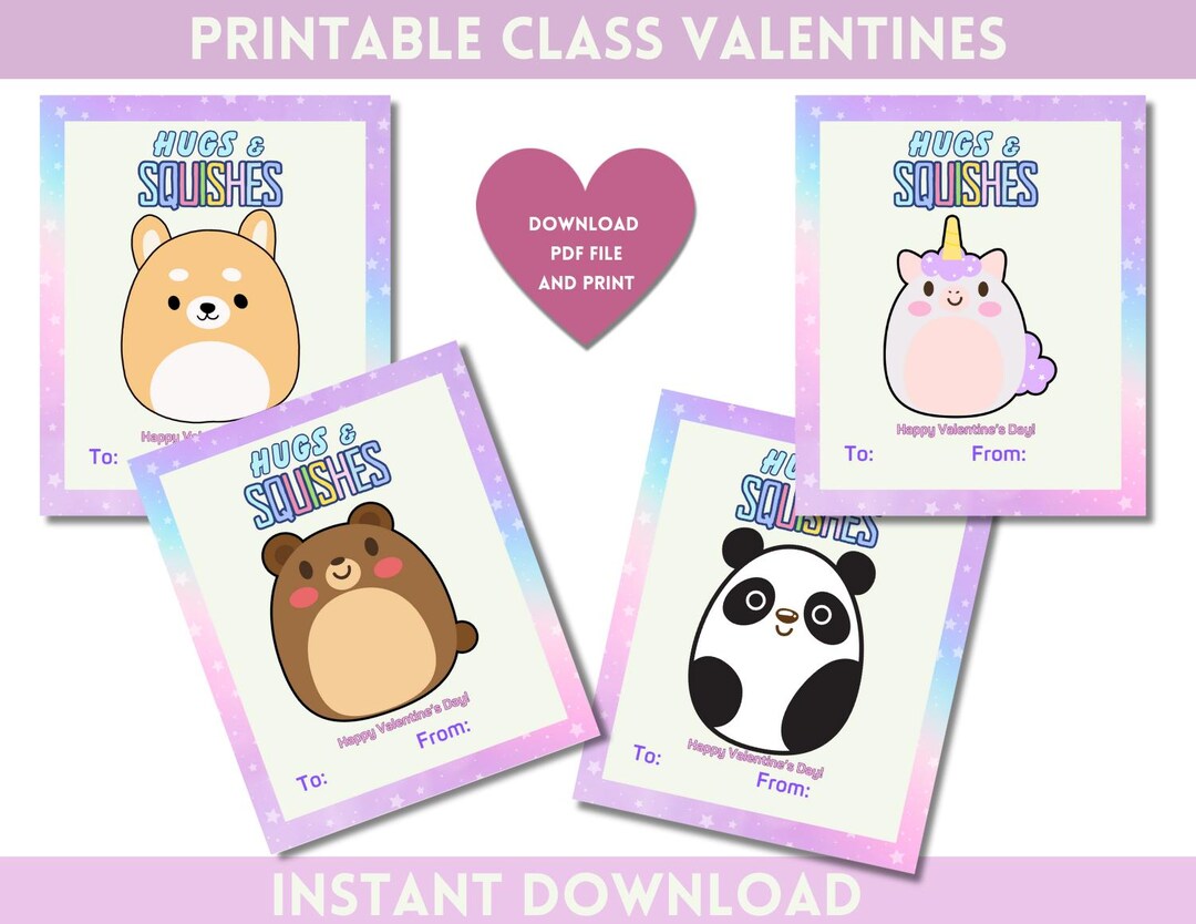 Squishmallow Valentine's Cards - Etsy
