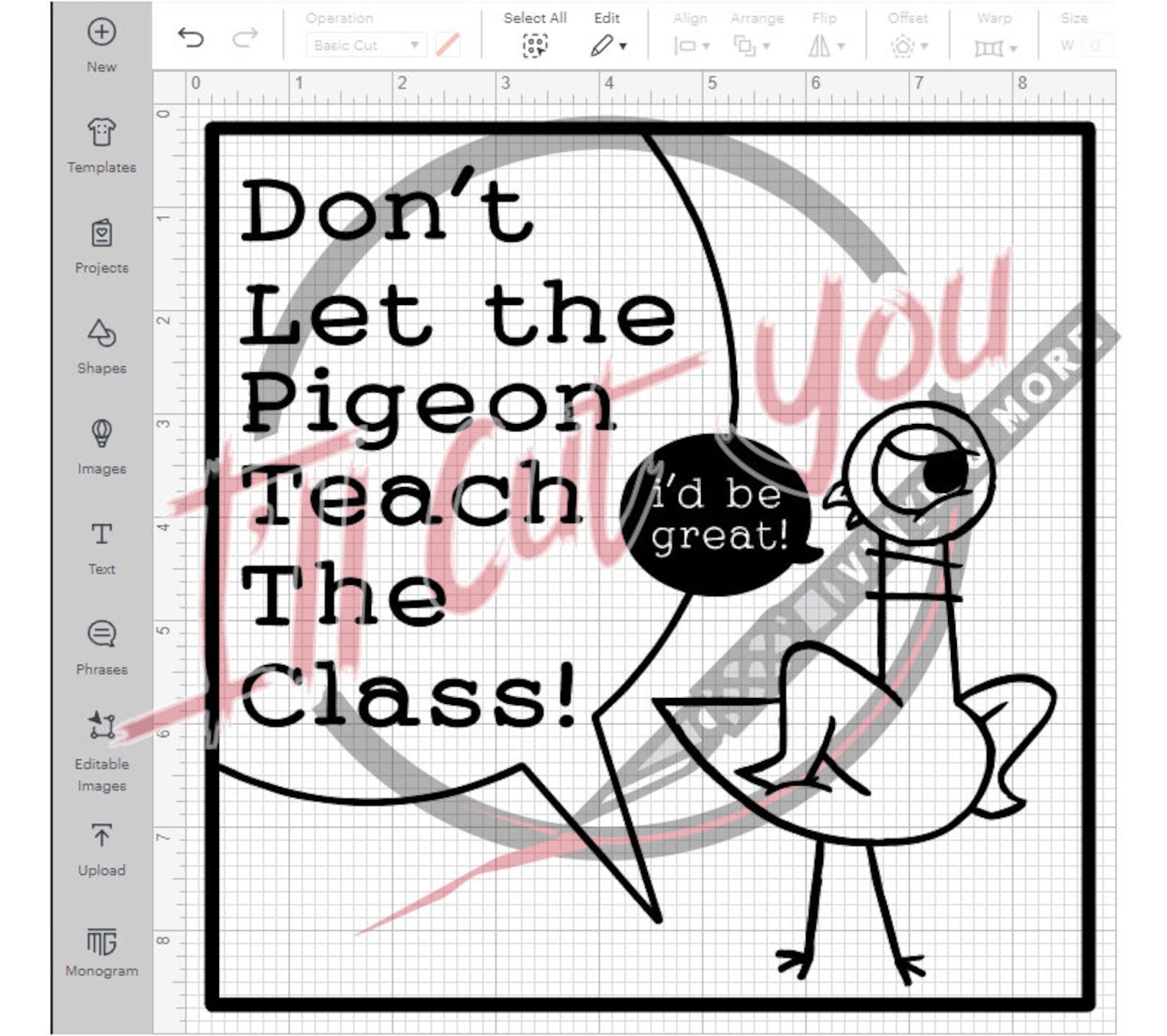 Don't Let the Pigeon Teach the Class SVG File - Etsy