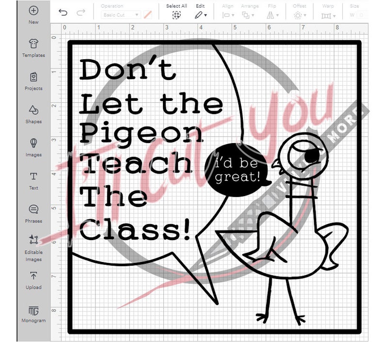 Don't Let the Pigeon Teach the Class SVG File - Etsy