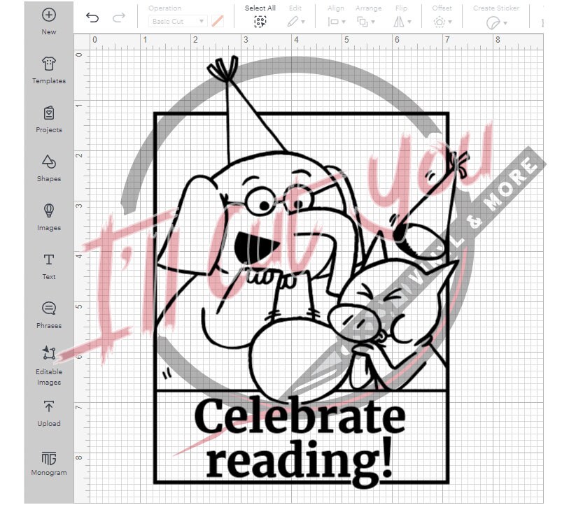 Elephant & Piggie - Celebrate Reading - Gerald - Piggie - SVG File - Etsy