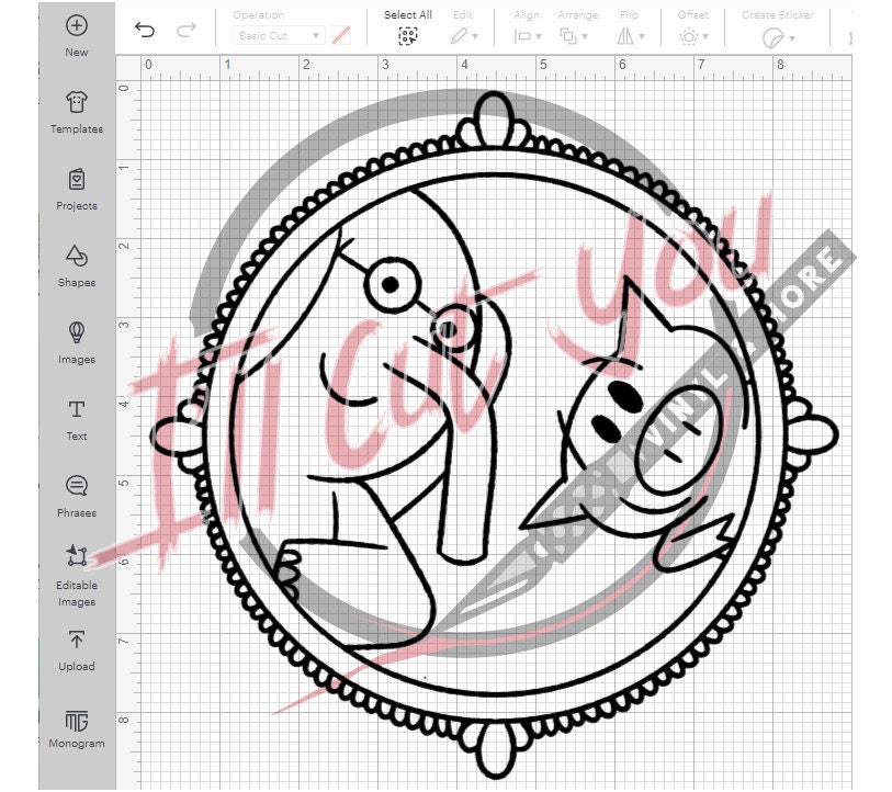 Elephant and Piggie Frame Piggie and Gerald SVG File - Etsy