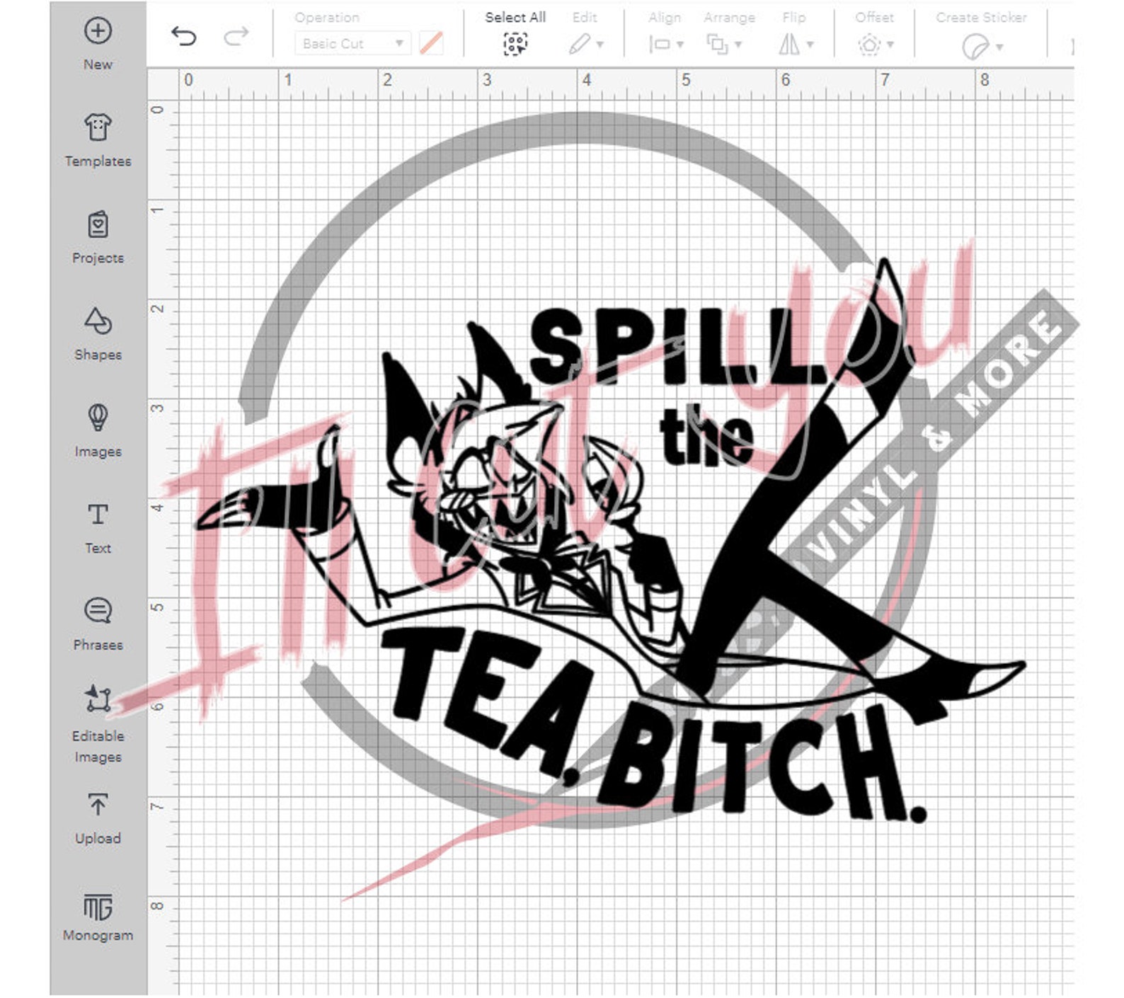 Spill the Tea - Alastor - Hazbin Hotel - Radio Demon - SVG File - Etsy