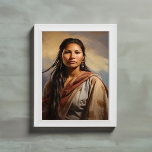 Sacagawea Portrait | Native American Art | Portrait Feminist Native ...