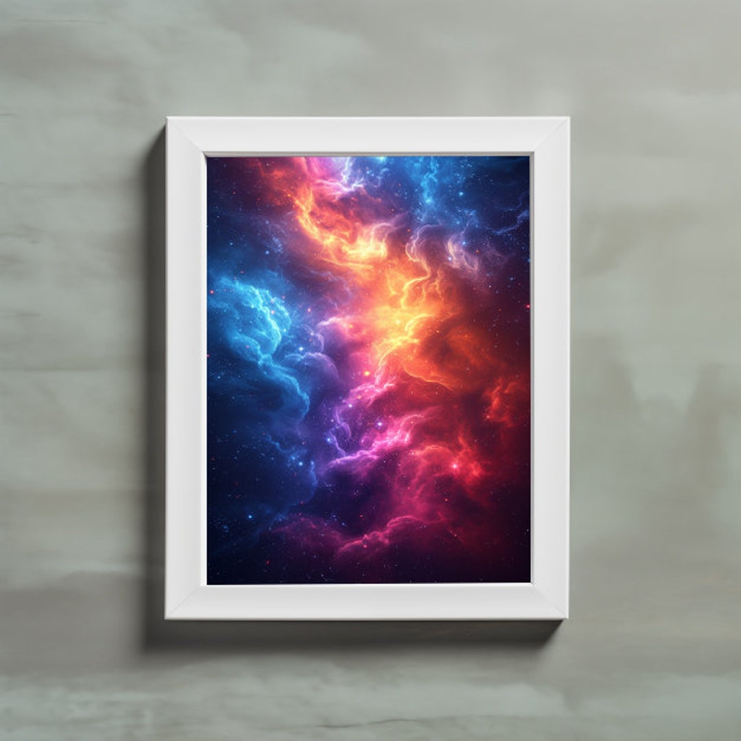 Galaxy Colorful Space Art | Digital Image | Indoor Urban Wall Art - Etsy