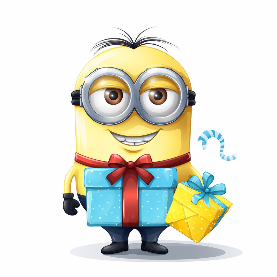 Minions Holding Gifts Png, Card Making, Digital Download, Digital ...