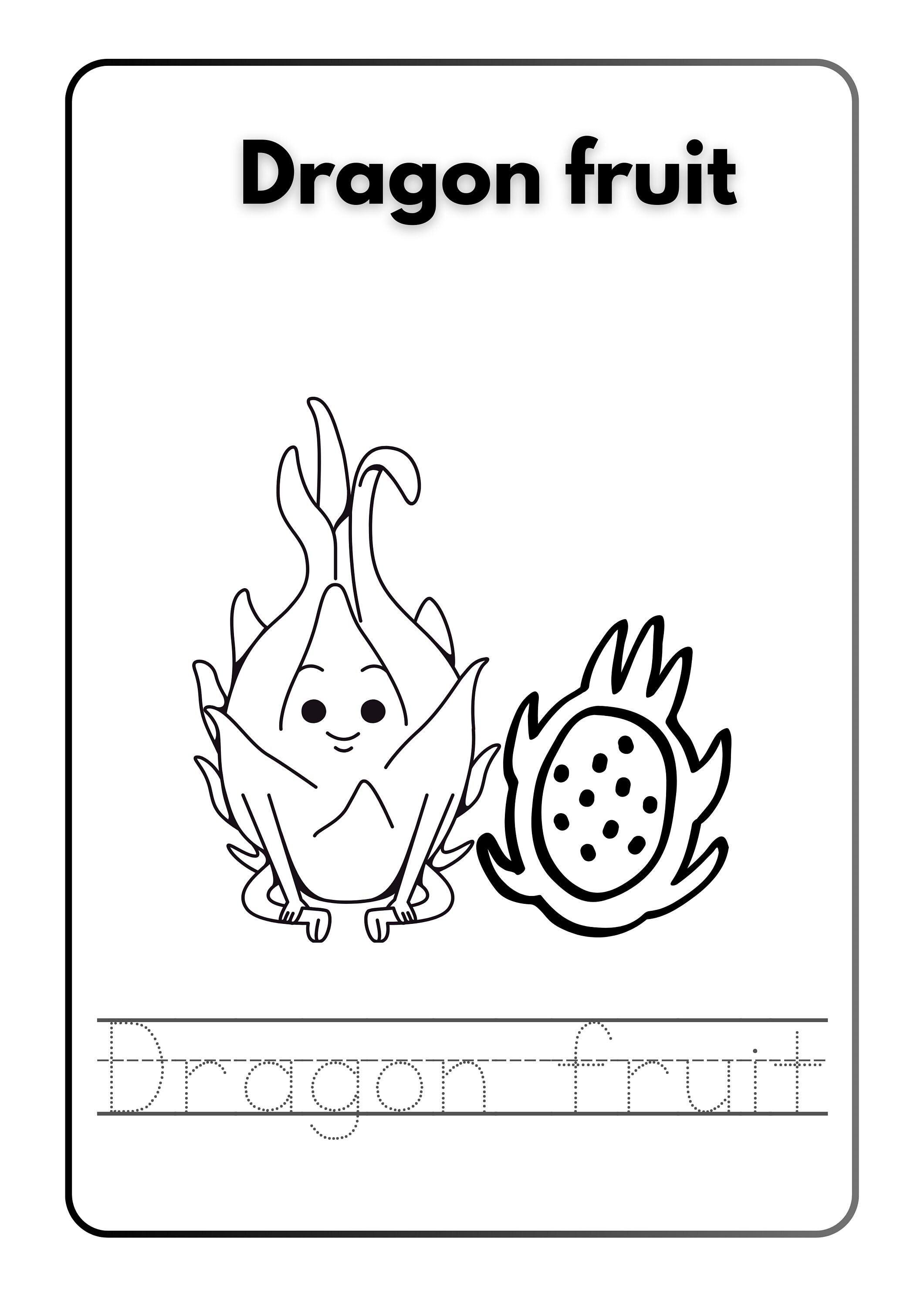 Fruits and Vegetables Coloring Book With Tracing Letters Instant ...