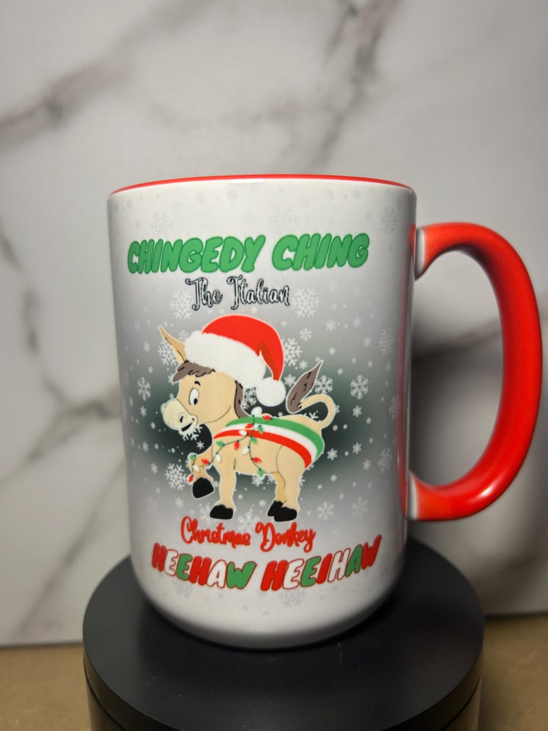 Dominic the Italian Christmas Donkey Mug – Chingedy Ching Hee Haw Hee ...