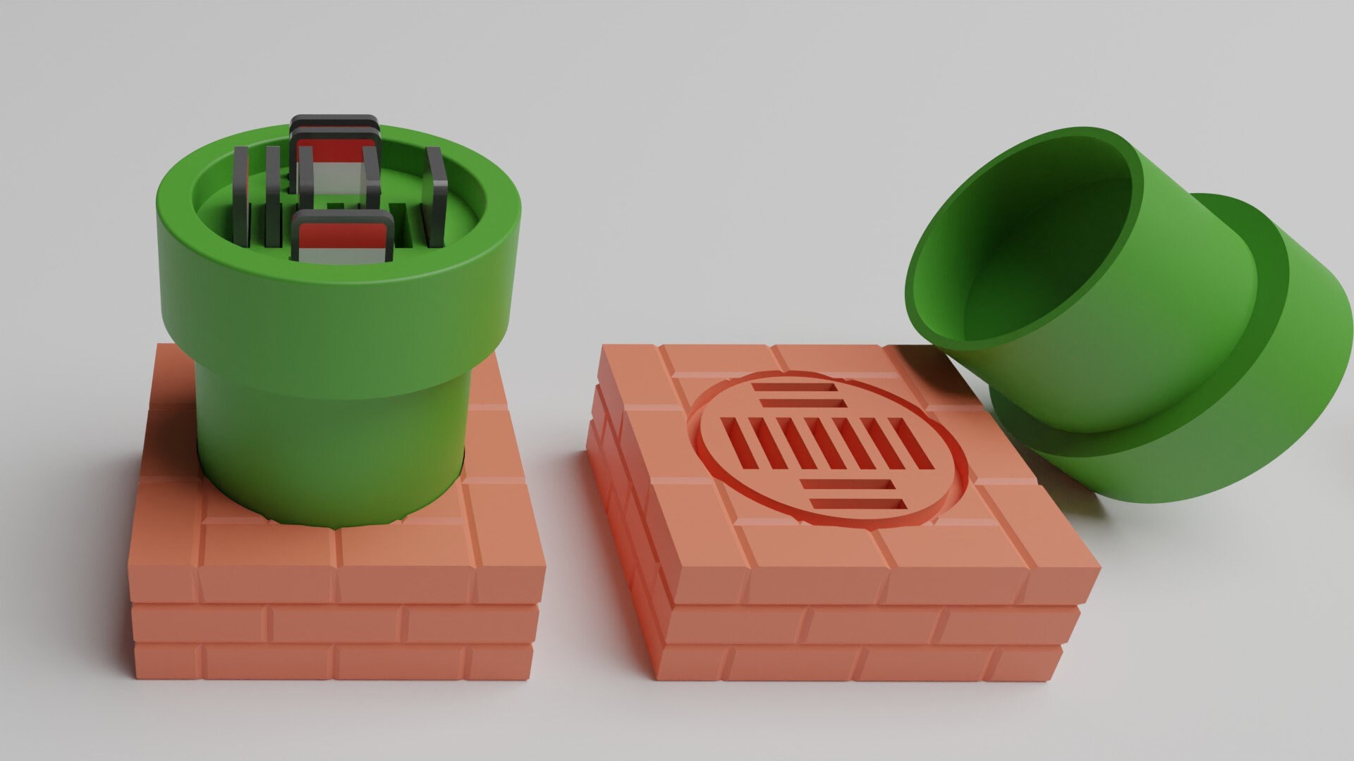 Warp Pipe Switch Game Holder, 3d-printable, Ready-to-print STL File ...