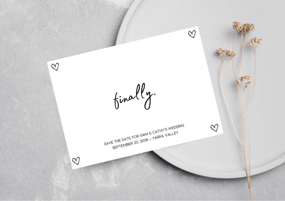 Finally Save the Date Editable Template - INSTANT DOWNLOAD - Etsy