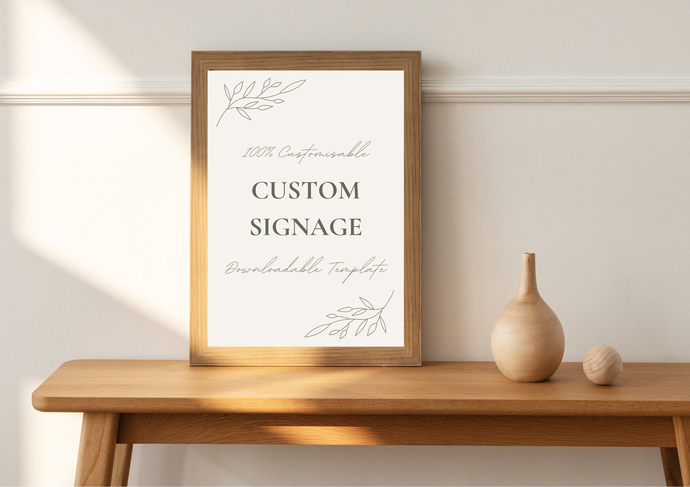 Olive Custom Signage Editable Template - INSTANT DOWNLOAD - Etsy