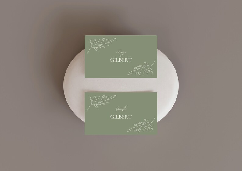 Olive Table Name Cards Editable Template- INSTANT DOWNLOAD - Etsy