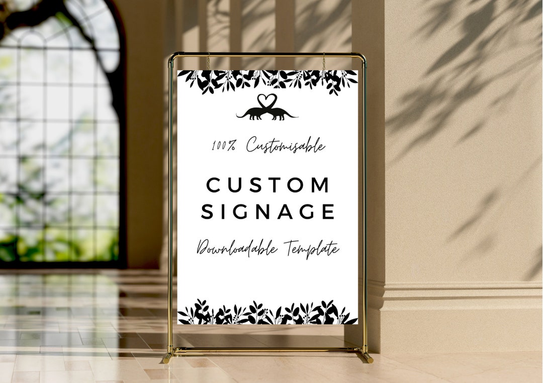 Dinosaur Custom Signage Editable Template - INSTANT DOWNLOAD - Etsy