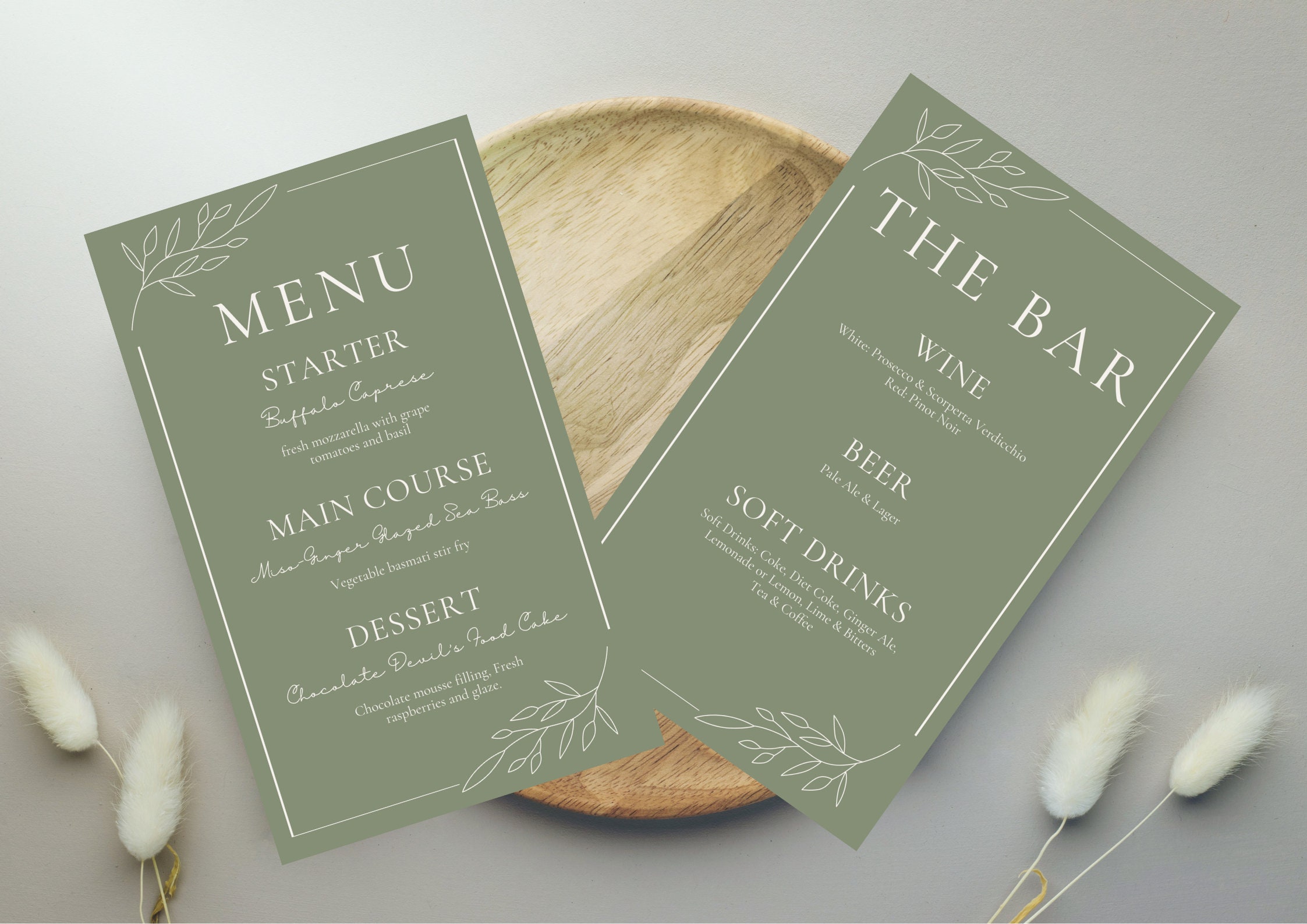 Olive Menu Editable Template INSTANT DOWNLOAD - Etsy
