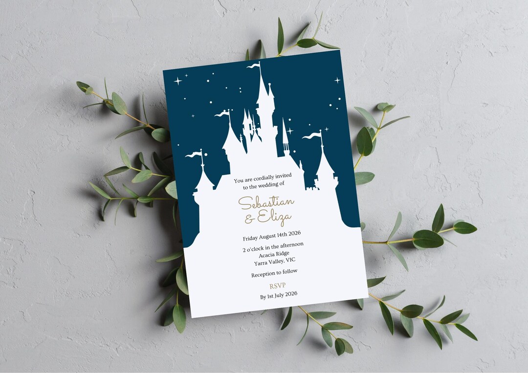 Disney Castle Wedding Invitation Editable Template - INSTANT DOWNLOAD ...