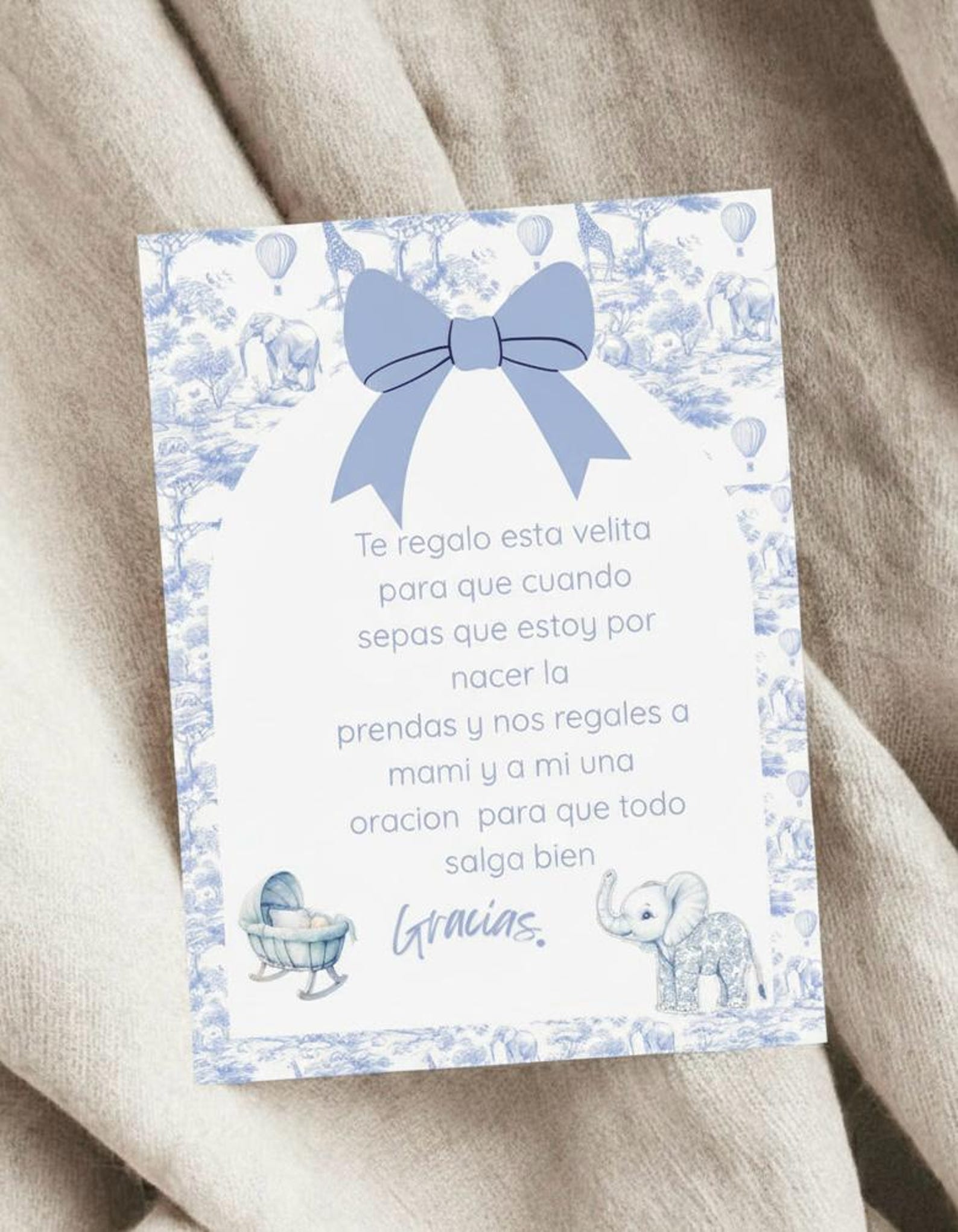 Spanish Candle Card Baby Shower,te Regalo Esta Velita Para Mama ...