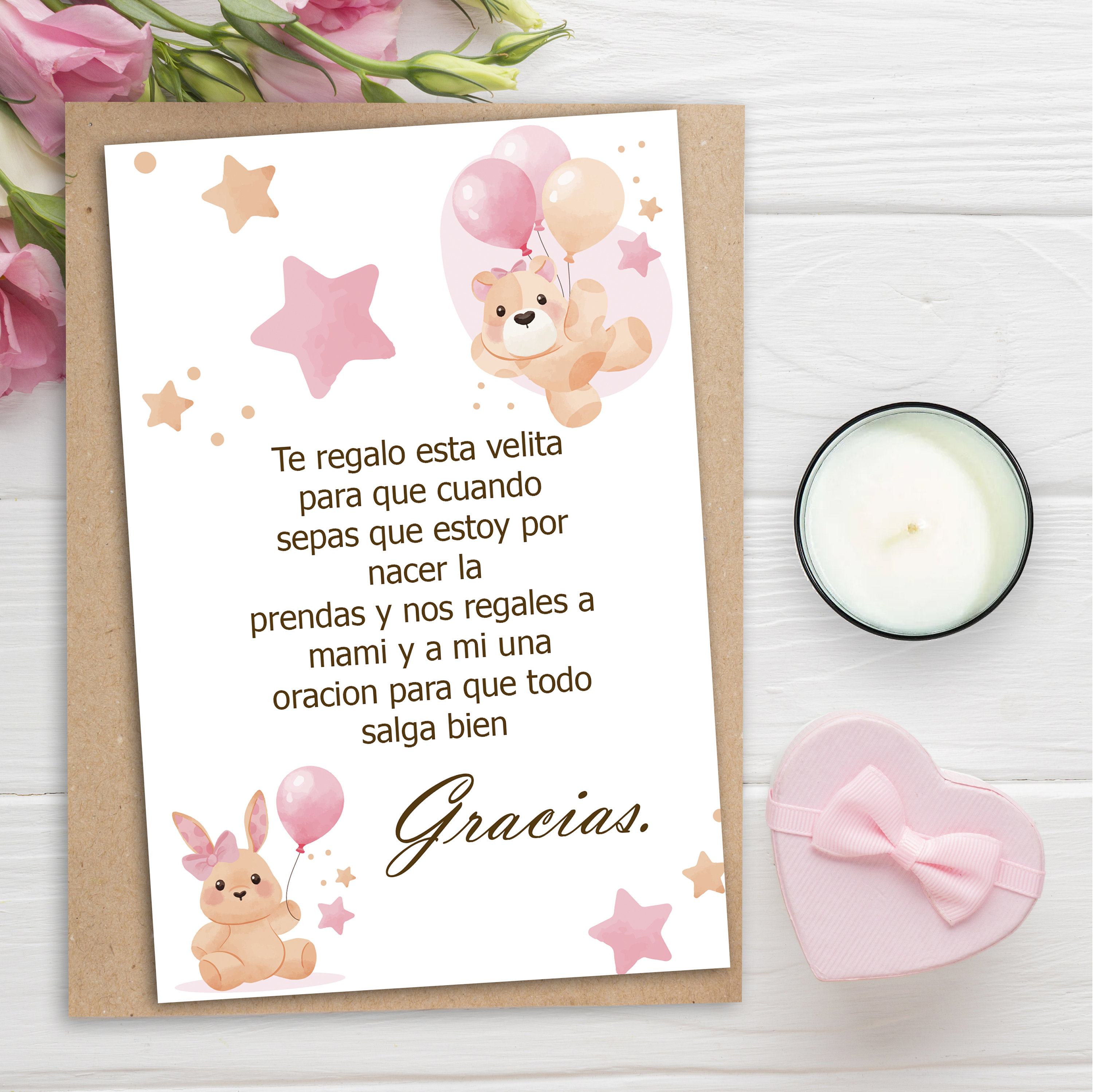 Spain Baby Sower Tag,recuerdo Para Babyshower Card,vela Para Baby ...
