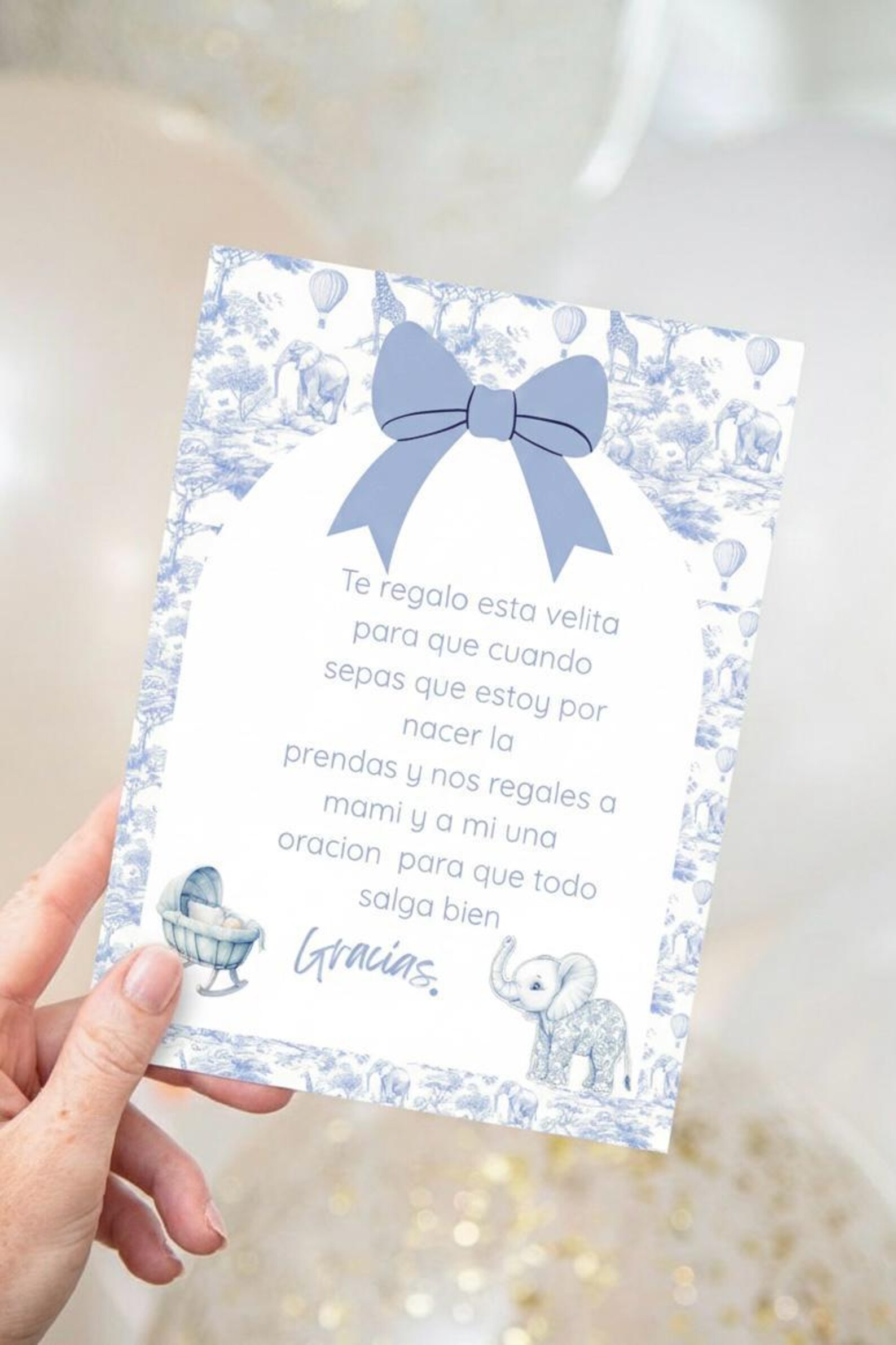Spanish Candle Card Baby Shower,te Regalo Esta Velita Para Mama ...