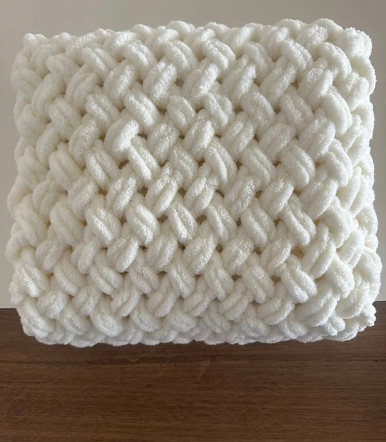 Baby Blanket Handmade Blanket Puffy, Hand-knitted Blanket,white Blanket ...