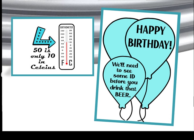 Printable 50th Birthday Card for Men/ 1950's Style Font and Arrow Sign ...