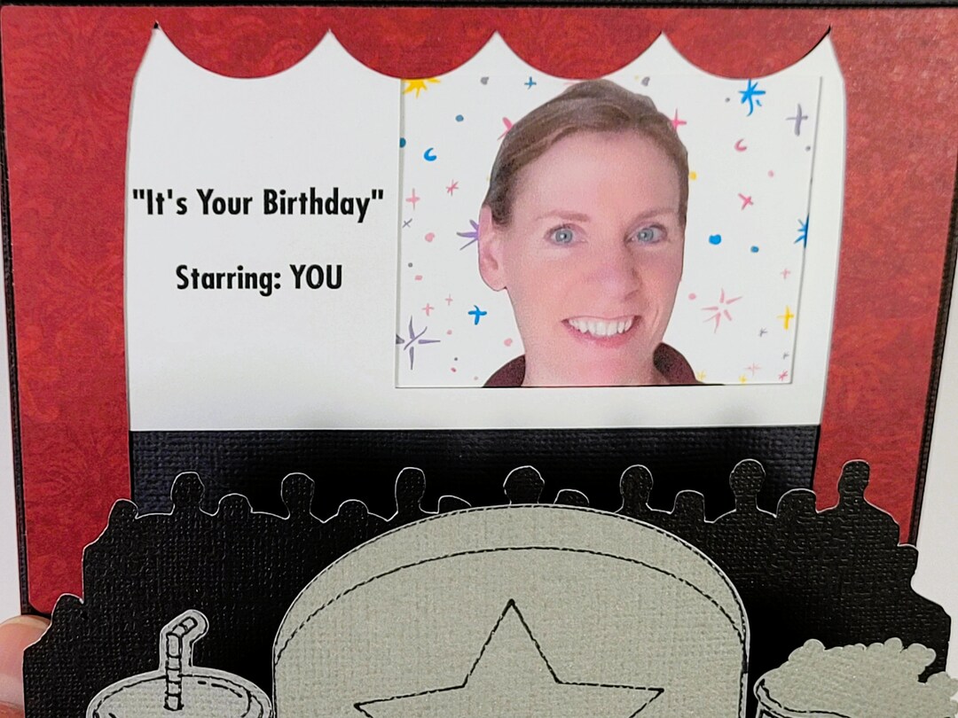 Movie Birthday Card Custom Pop-up, Photo Personalized Card, Handmade ...