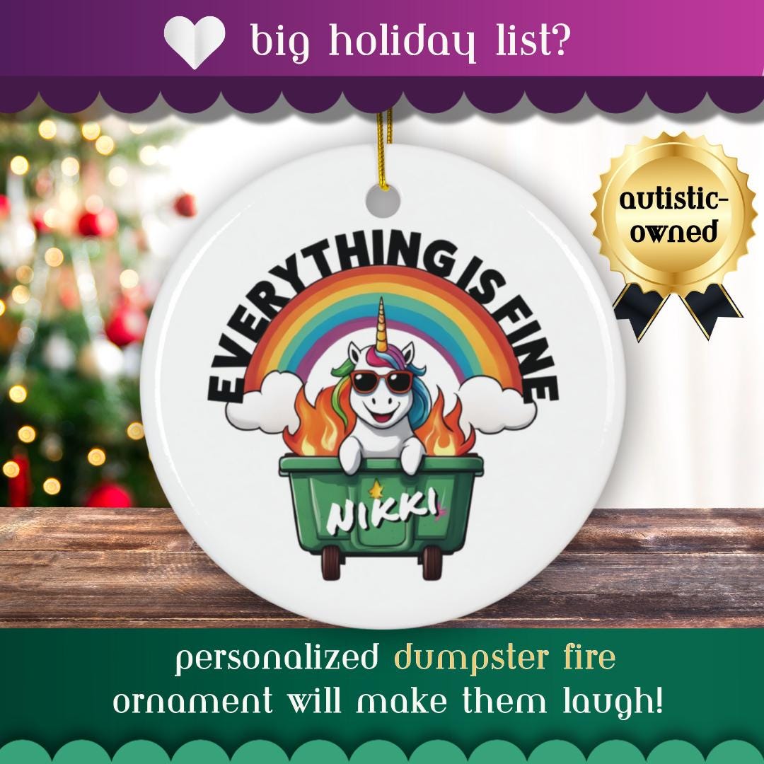 Dumpster Fire Funny Ornament Personalized Name for Best Friends Gift ...