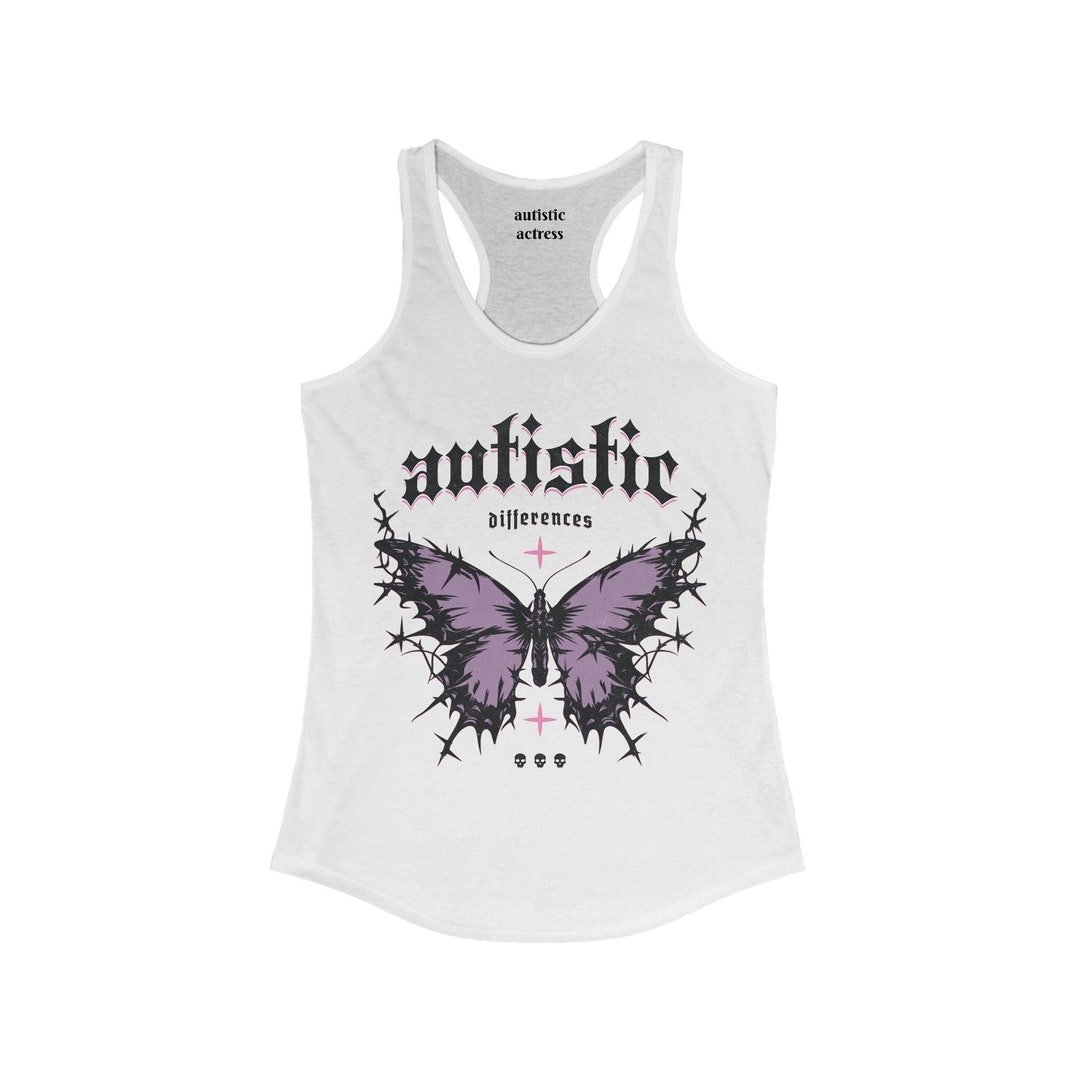 Autistic Differences Punk Rock Butterfly Racerback Tank, Actually ...