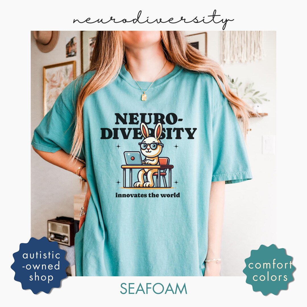 Autistic ADHD Adults Mental Health Shirt, Neurodiversity Autism Rabbit ...