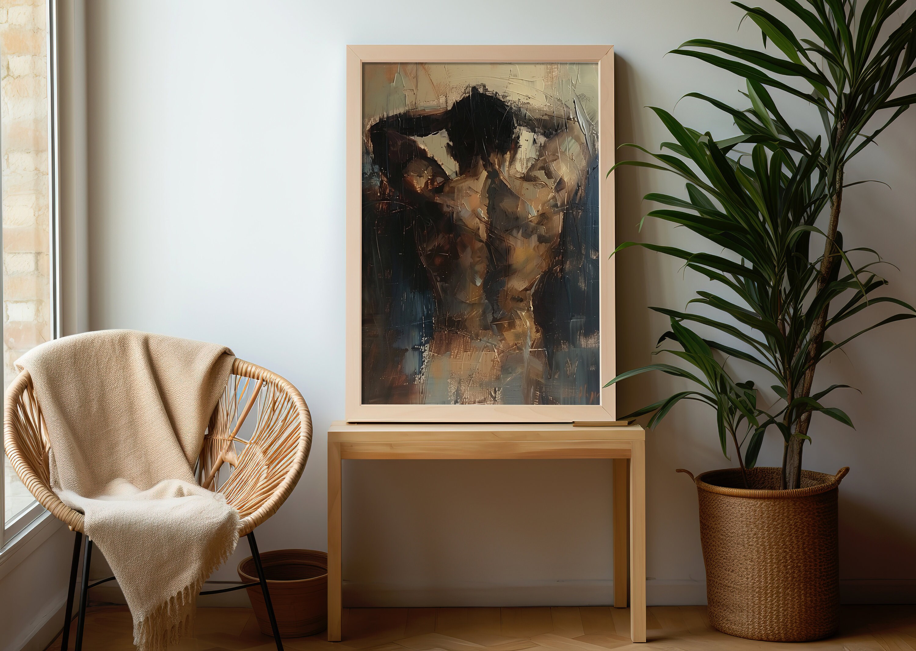 Male Figure Abstract Art, Modern, Lgbtq Painting, Neutral Pride ...