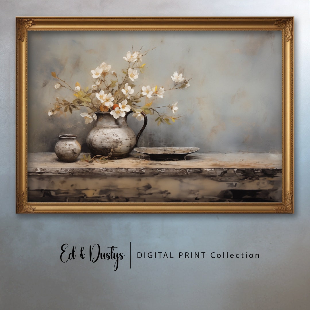 Floral Still Life Painting, Floral Print, Botanical Wall Art Digital ...