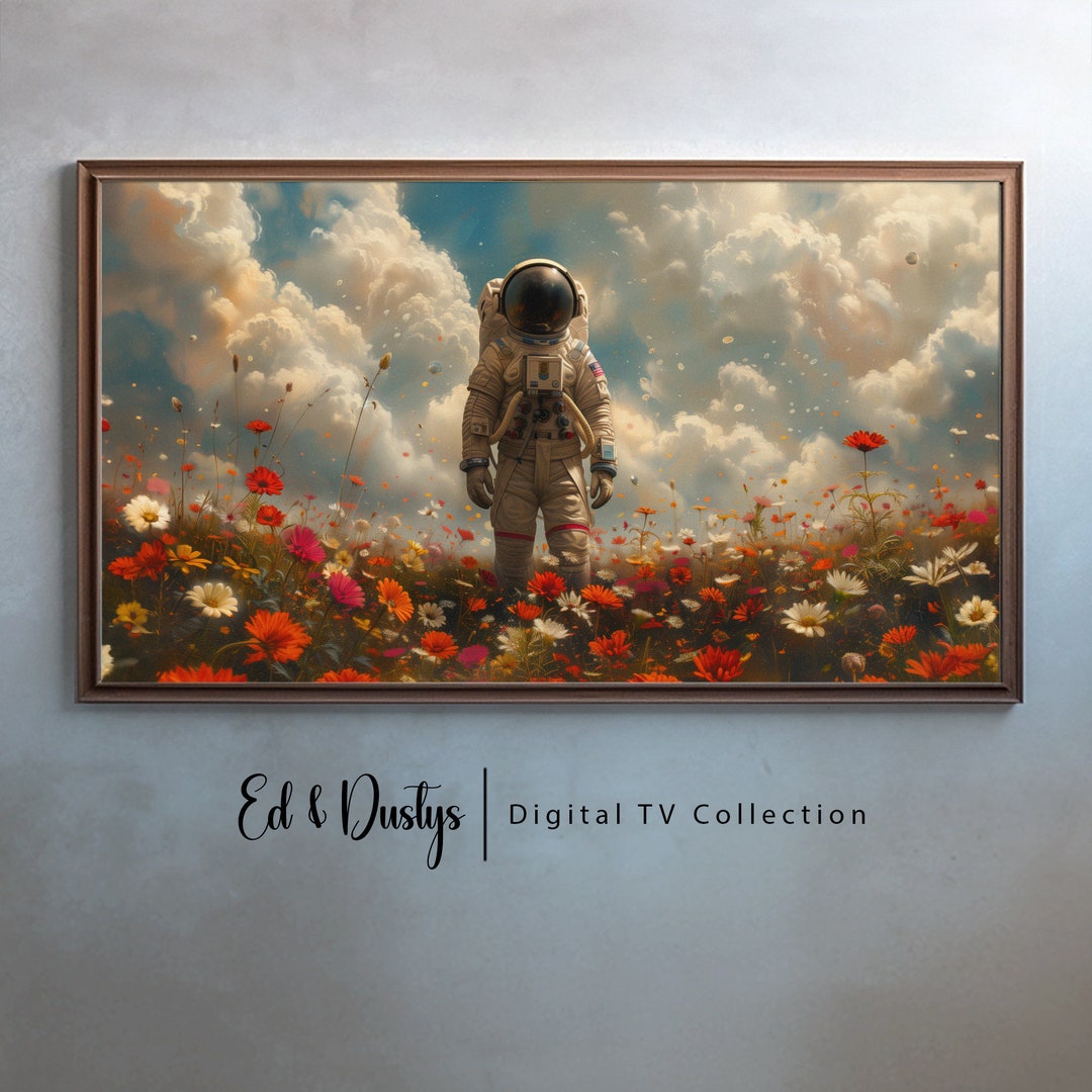Samsung Frame TV Art, Vintage Nasa Oil Painting, Flowers, Country ...