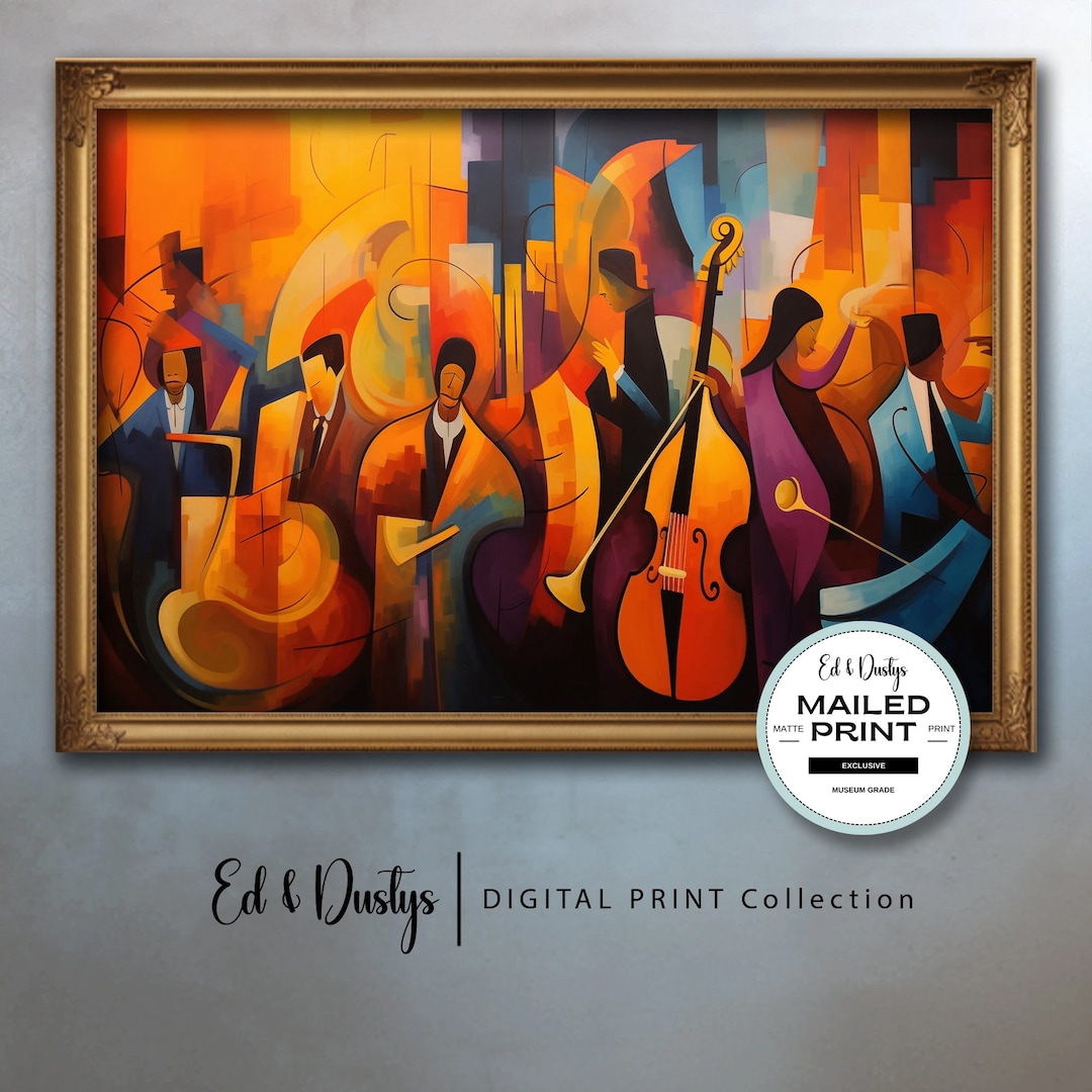 Vintage Jazz Painting, African American Jazz Print, African Musicians ...