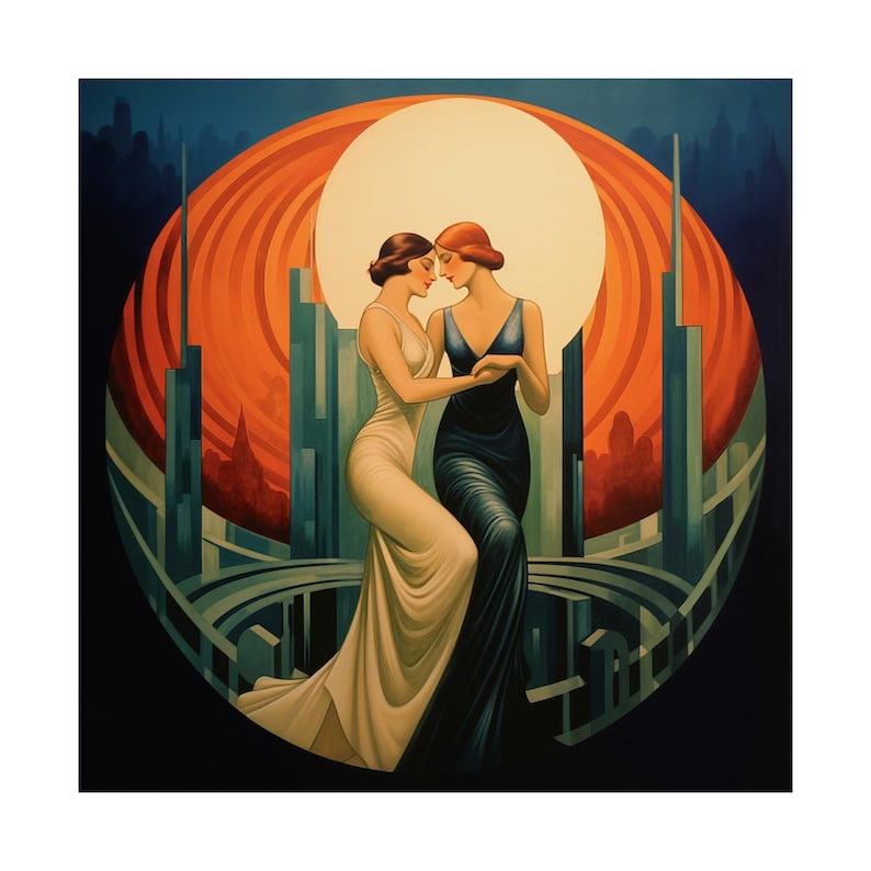 LGBTQ Wall Decor, 1920s Style Lesbian Art , Sapphic Art, Lgbtq Oil ...