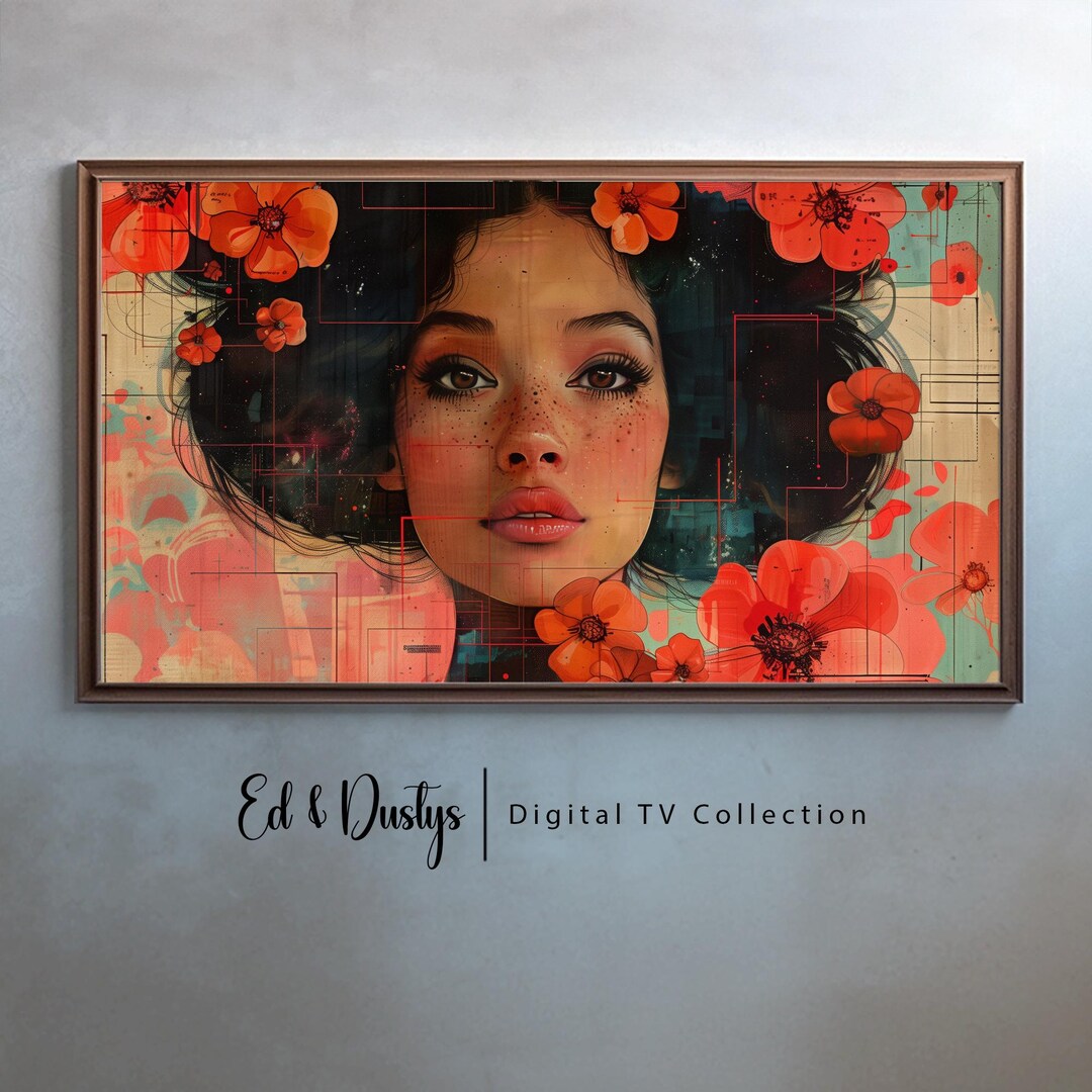Samsung Frame TV Abstract Art, Post Modern Art, Colorful Floral Art ...