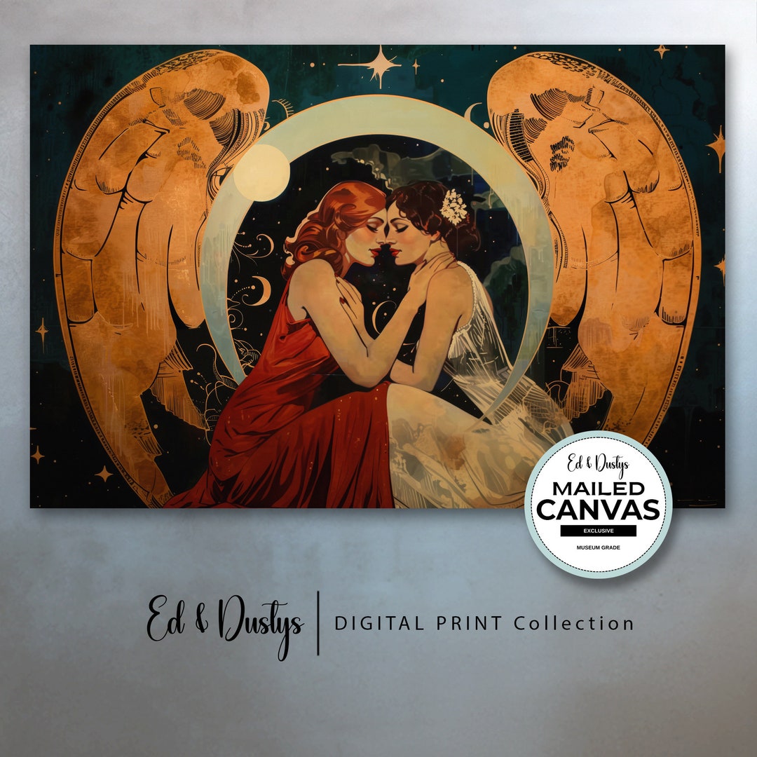 LGBTQ Wall Decor, 1920s Style Lesbian Art Canvas , Sapphic Art, Lgbtq ...