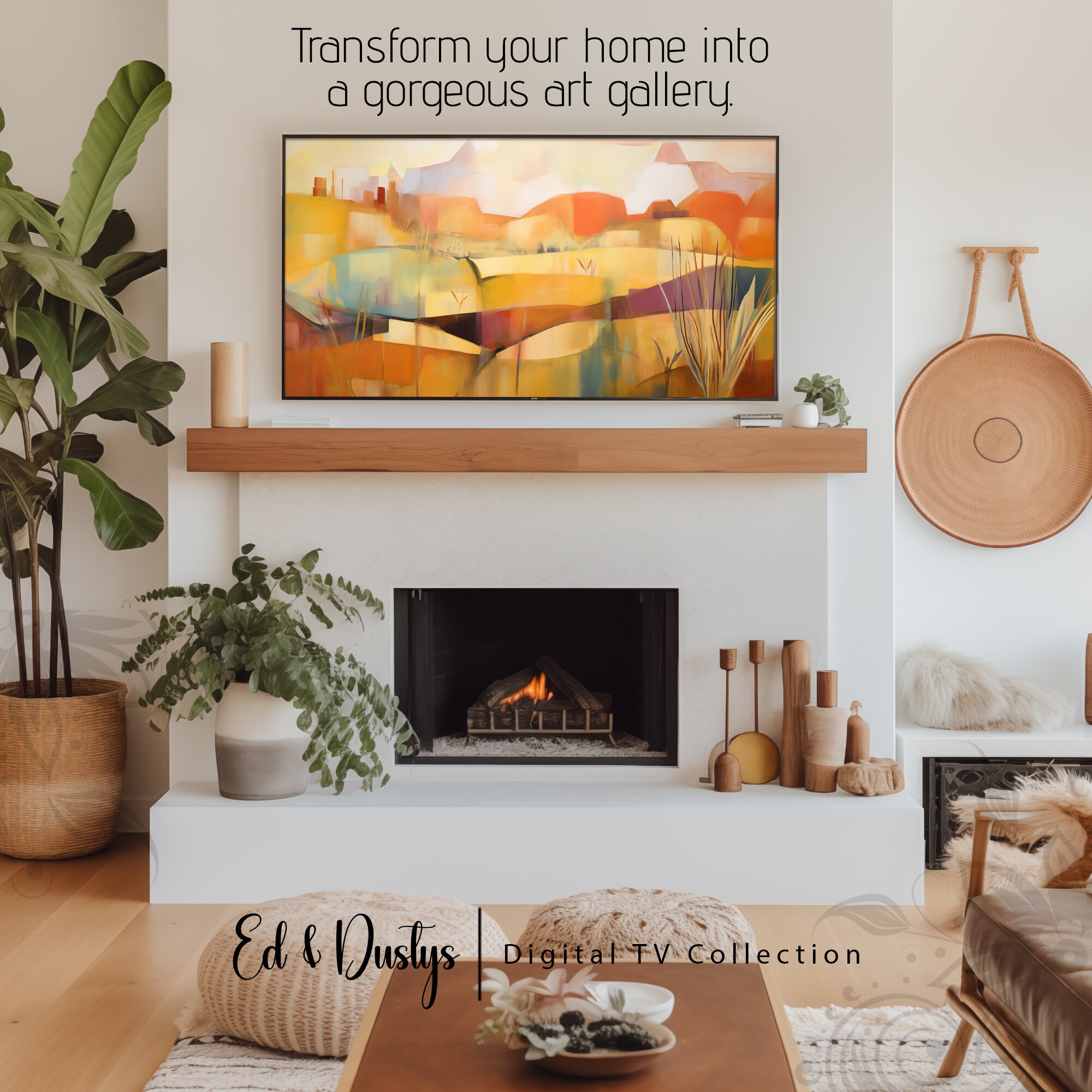 Samsung Frame TV Abstract Art | Modern Art | Landscape | Boho Painting ...
