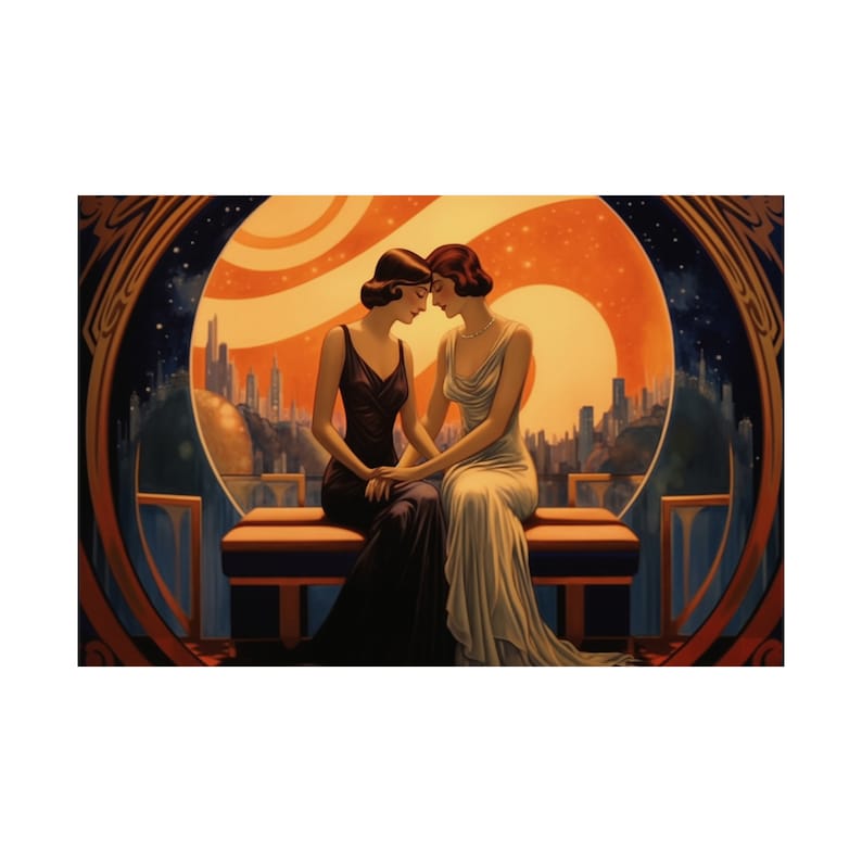 LGBTQ Wall Decor, 1920s Style Lesbian Art Print , Sapphic Art, Lgbtq ...