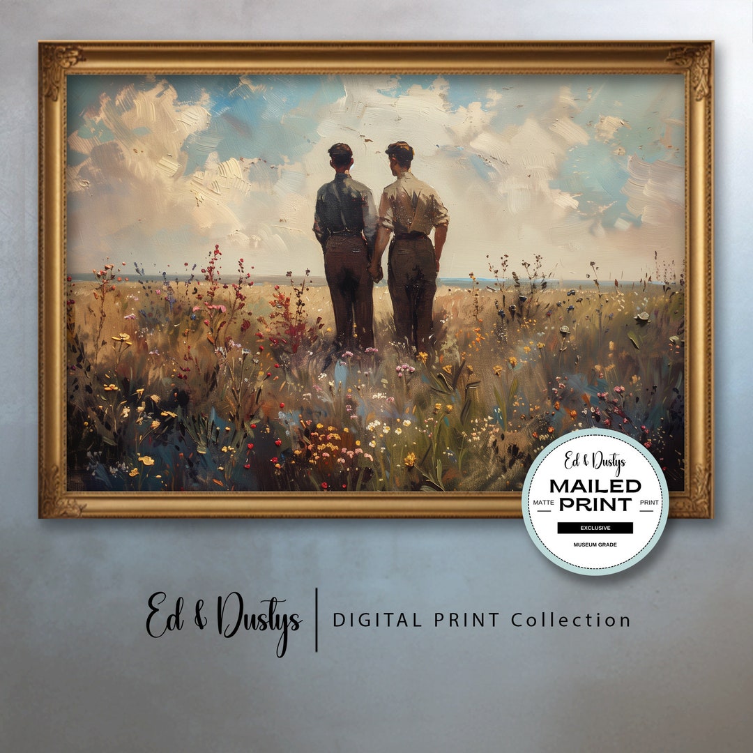 Vintage Lgbtq Art, Vivid Lgbtq Portrait, Pride Painting, Love in ...