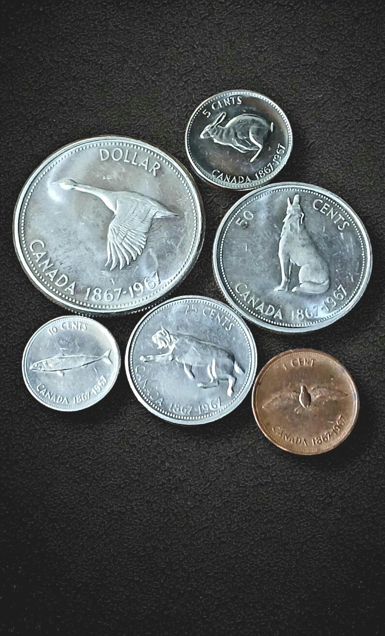 Canadian 1867-1967 Proof-like Uncirculated 6-coin Silver Set - Mint UNC ...