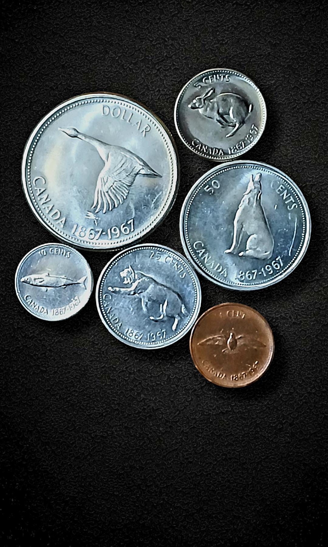 Canadian 1867-1967 Proof-like Uncirculated 6-coin Silver Set - Mint UNC ...