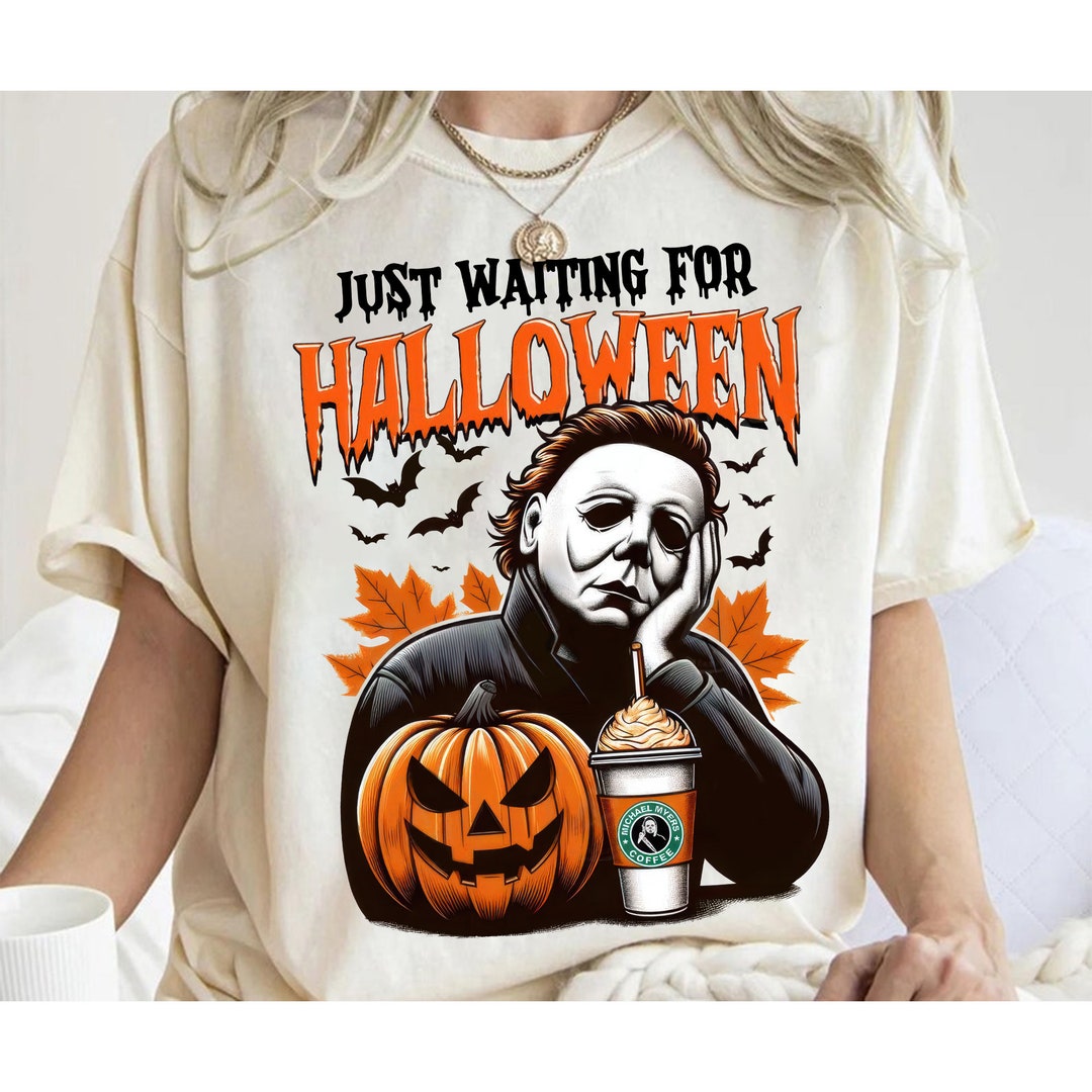 Just Wating for Halloween Png, Horror Halloween Sublimation PNG, Funny ...