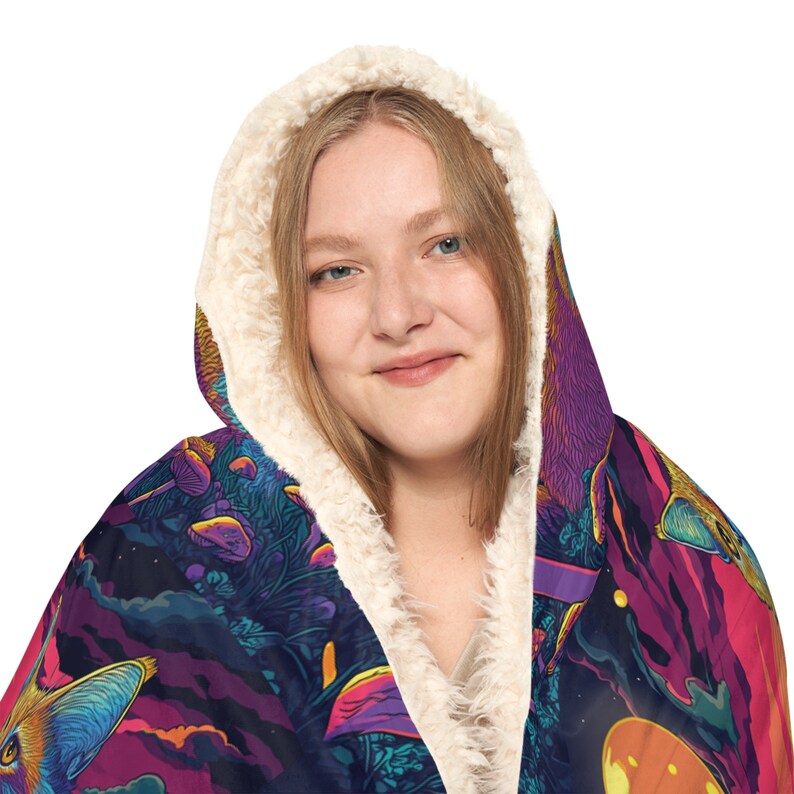 Psychedelic Mushroom Art Cat Snuggie, Festival Blanket, Psy Art ...