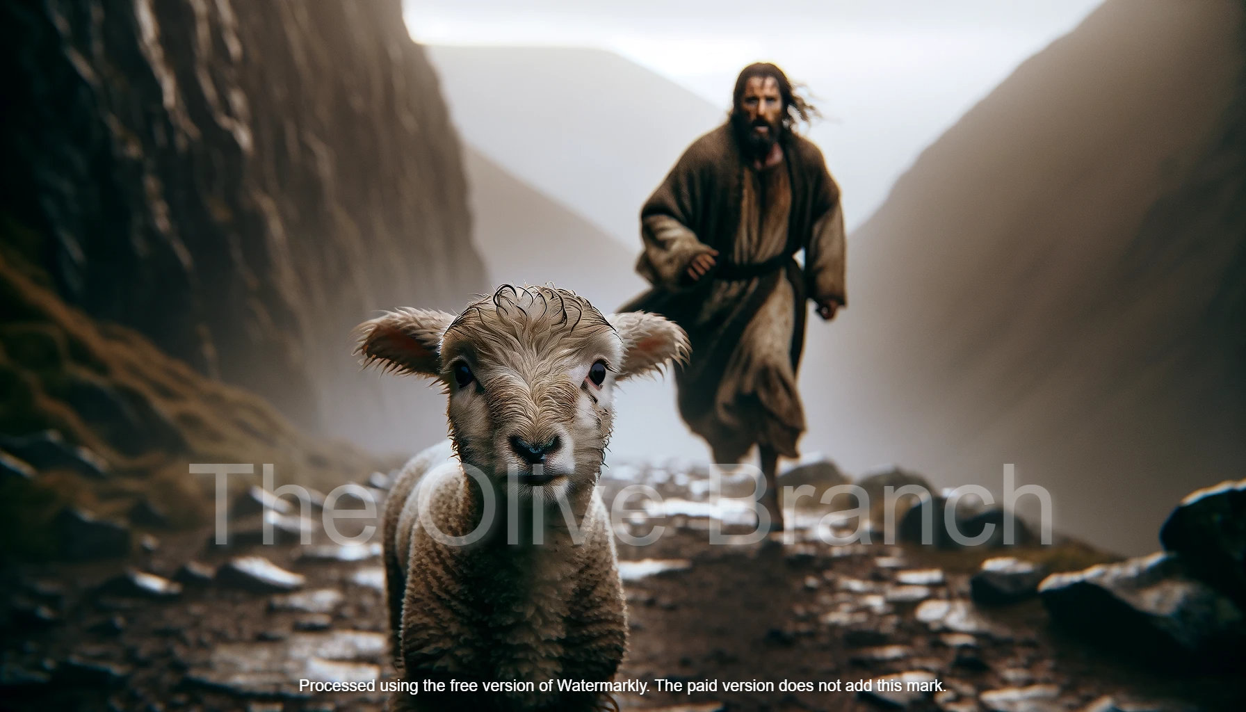 Jesus Rescues the Lost Lamb Christian Faith Wall Art Home Decor Gift ...