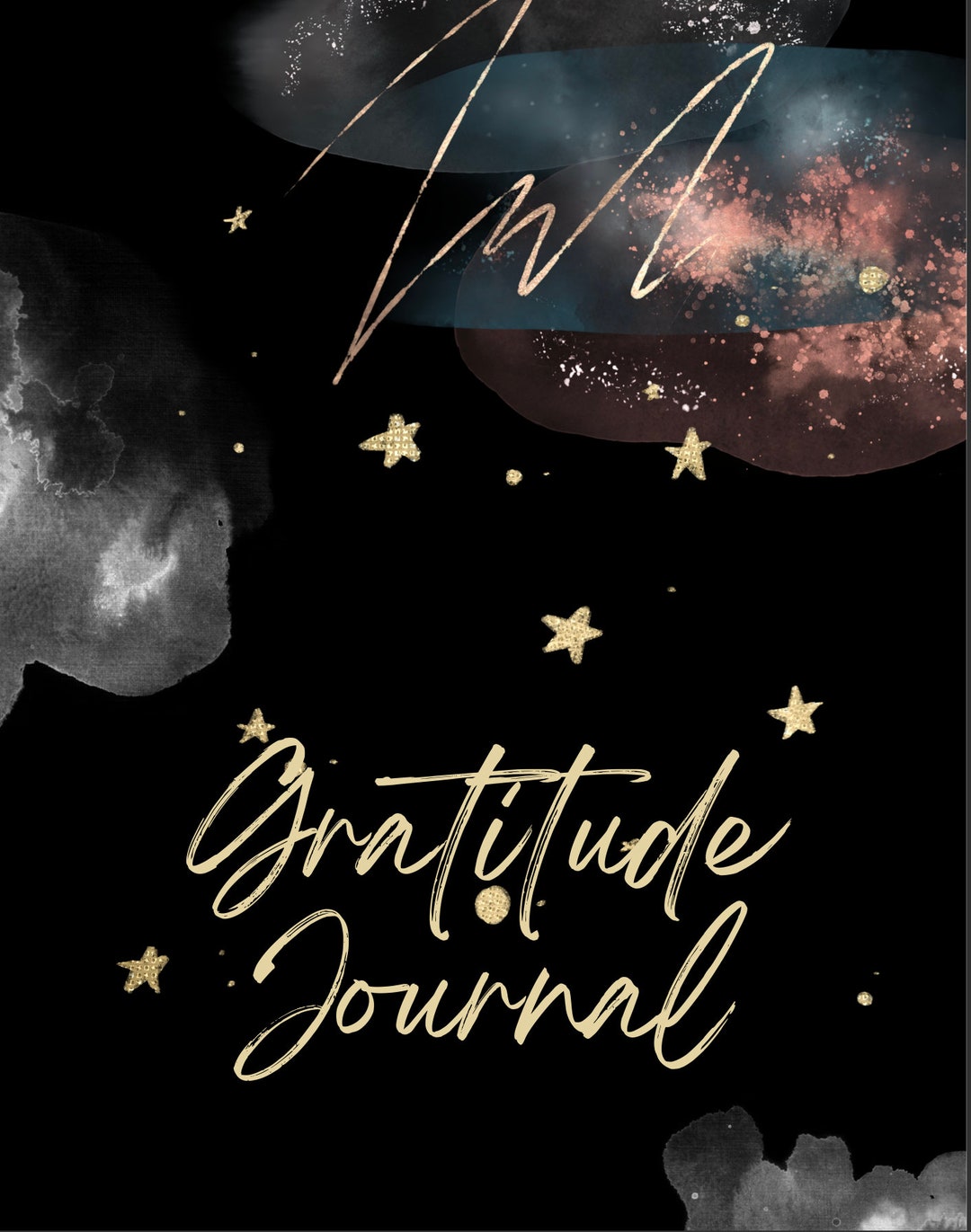 Black & Gold Starry Gratitude Journal - Etsy