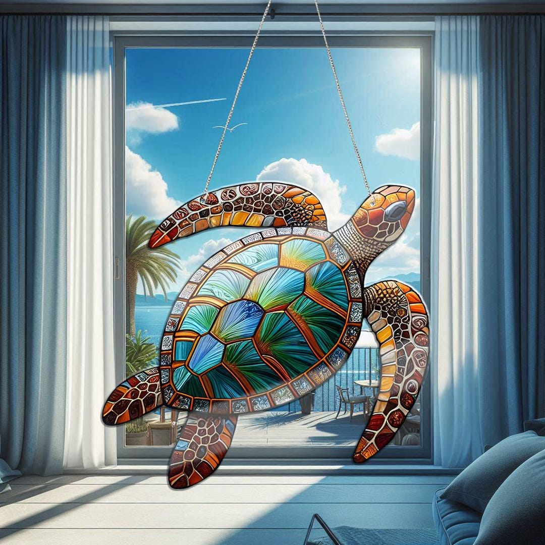 Sea Turtle Acrylic Window Hanging, Turtle Lovers Gift, Gift for Her ...