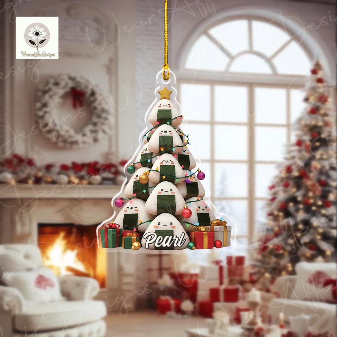 PERSONALIZED Onigiri Christmas Ornament, Xmas Tree Decoration, Custom ...